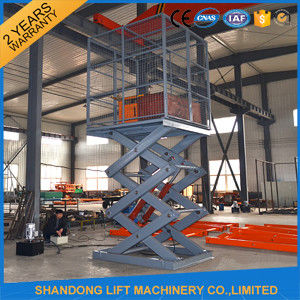 2 Ton 3m Hydraulic Elevator Lift , Warehouse Lift Platform For Cargo ...