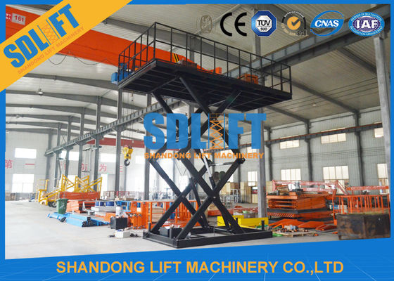 4.0kw 3T 6000mm Hydraulic Scissor Car Lift 4 Sides Guard Rail