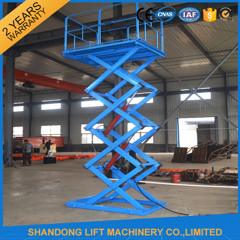 CE 5.5kw Power Electric Stationary Hydraulic Scissor Lift For Warehouse ...