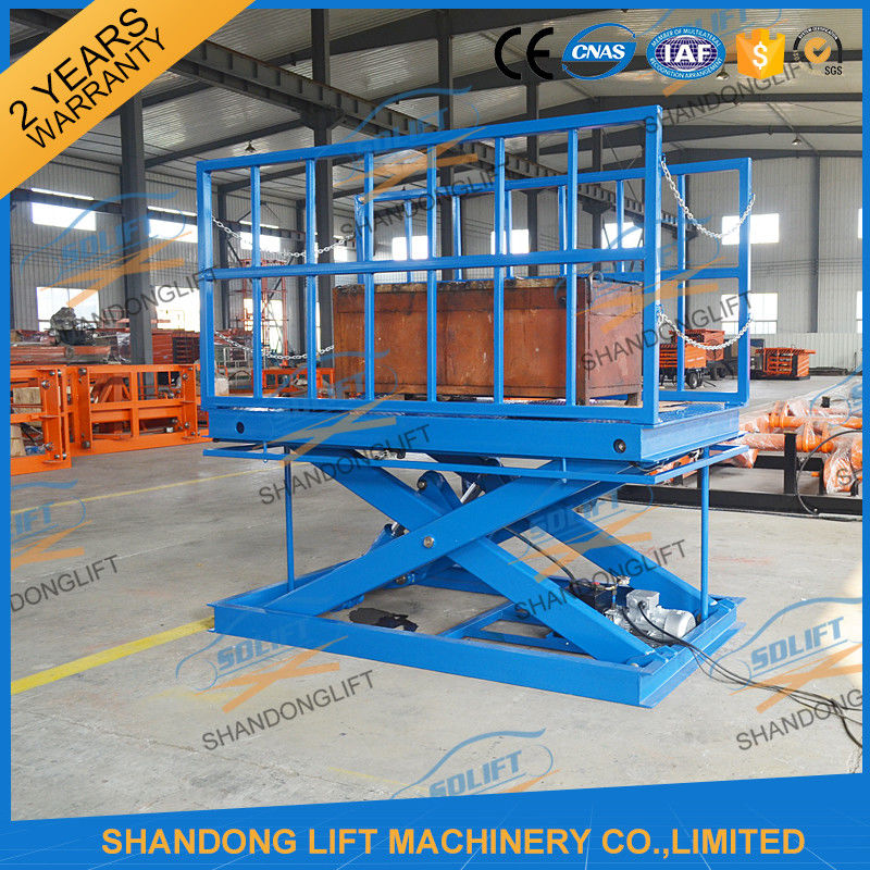2T Warehouse Cargo Stationary Hydraulic Scissor Lift with Safe Sensor ...