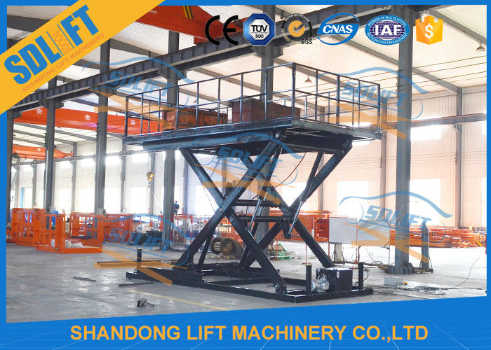 3T 3M Hydraulic Scissor Car Lift , Four Cylinder Car Hoists For Home Garage