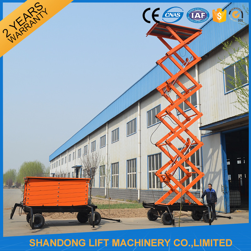 High Raising 4 Wheel Aerial Work Platform , CE 18m Hydraulic Electric ...