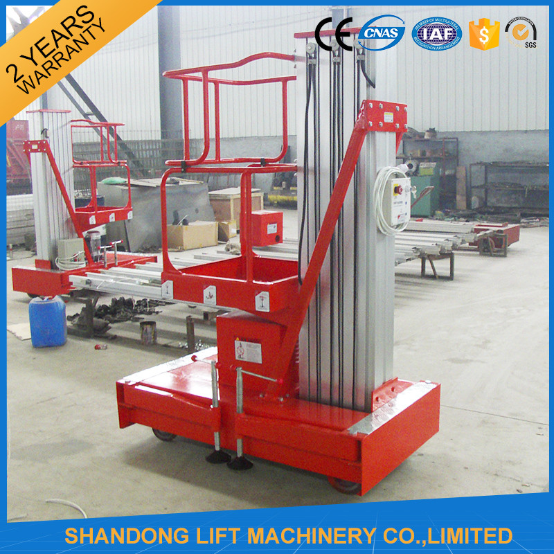 Electric Telescopic Vertical Hydraulic Man Lift Equipment Light Duty 6m ...