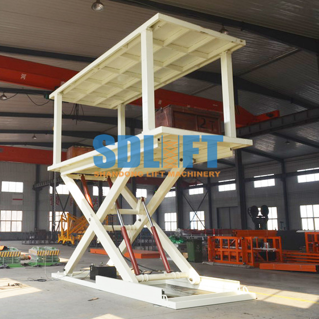 3T 3m Hydraulic Scissor Type 2 Car Parking Lift form Basement to Ground ...