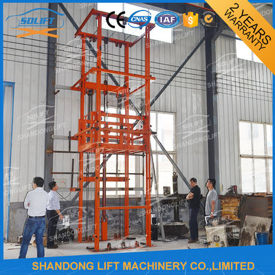 1T 12m CE Approved Vertical Guide Rail Elevators Hydraulic Warehouse ...