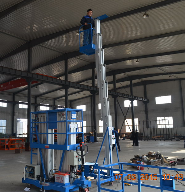 Electric Telescopic Vertical Hydraulic Man Lift Equipment Light Duty 6m ...