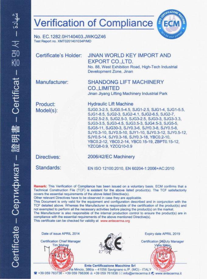 ISO CE Approved Wheelchair Platform Lift Handicapped Platform Lift
