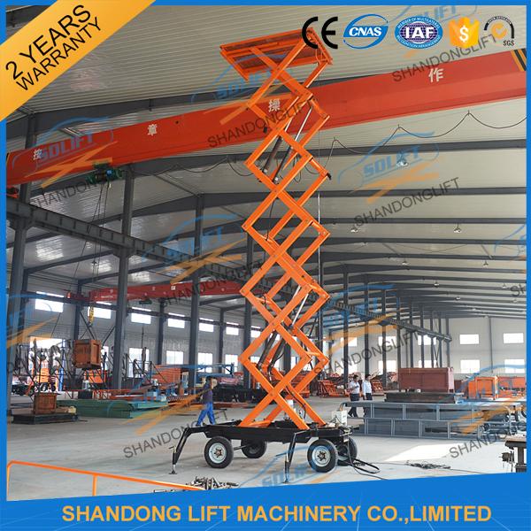 300kg 500kg Towed Mobile Mobile Platform Lift Electric Hydraulic 12m ...