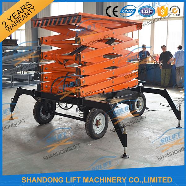 300kg 500kg Towed Mobile Mobile Platform Lift Electric Hydraulic 12m ...