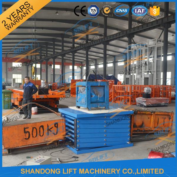 CE 6.65m 500Kgs Electric Scissor Lift Hydraulic Scissor Cargo Lift for ...