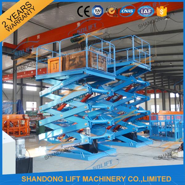 2T 5.5M Stationary Hydraulic Scissor Lift Warehouse Material Loading ...