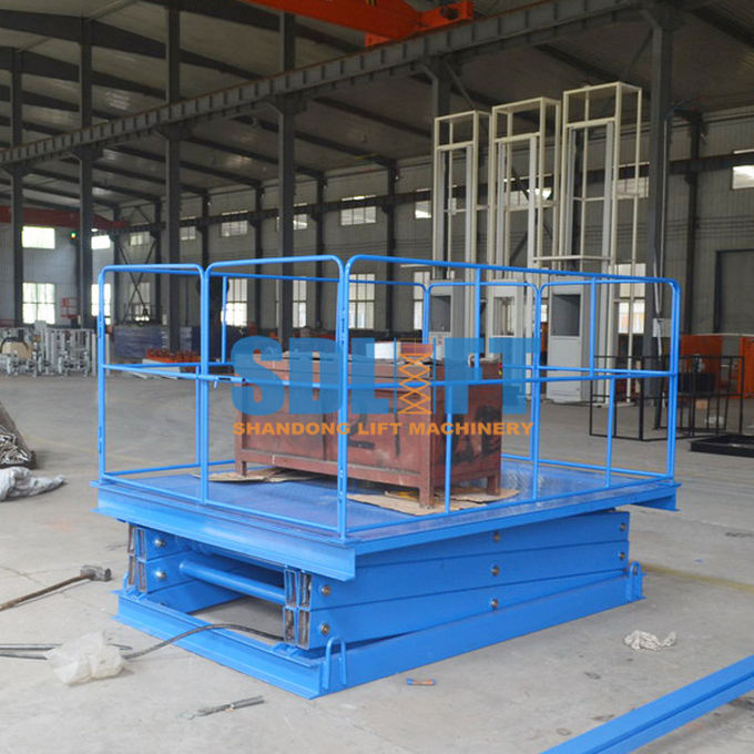 1T Stationary Hydraulic Scissor Lift Elevator , Pallet Scissor Lift ...