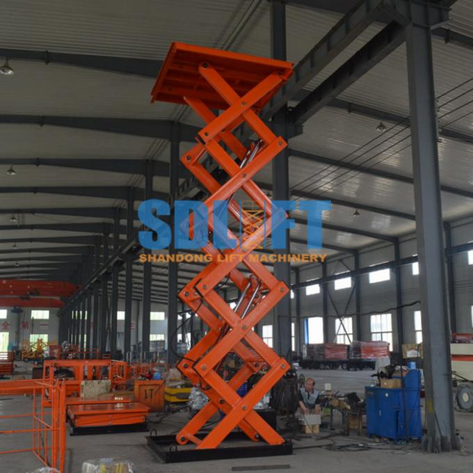 2 Tonne 4m Low Profile Stationary Hydraulic Scissor Lift For Warehouse
